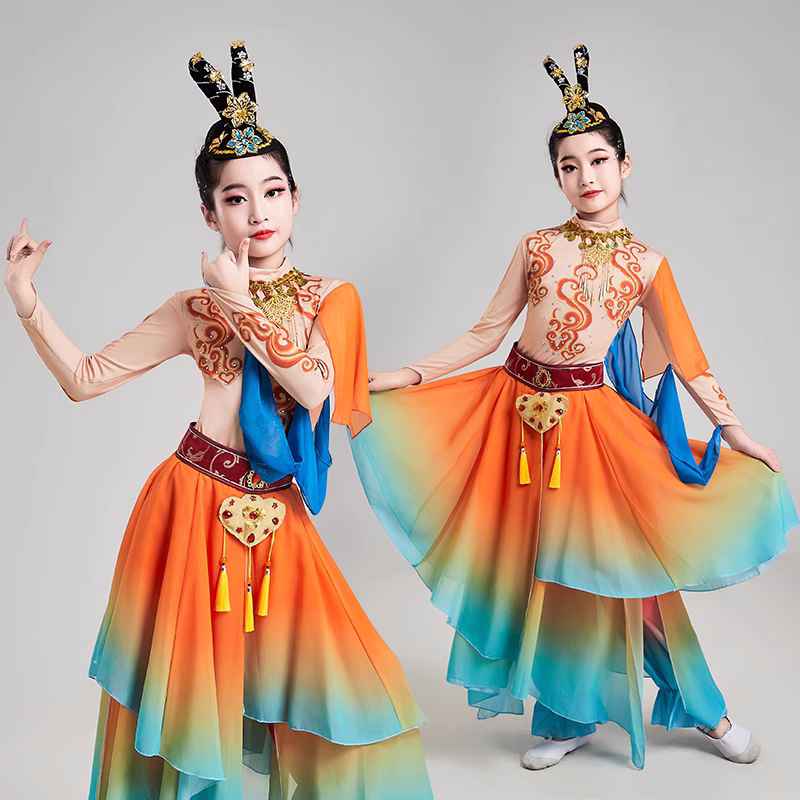 Children Chinese fairy Dunhuang flyingd dance costumes Girls ...