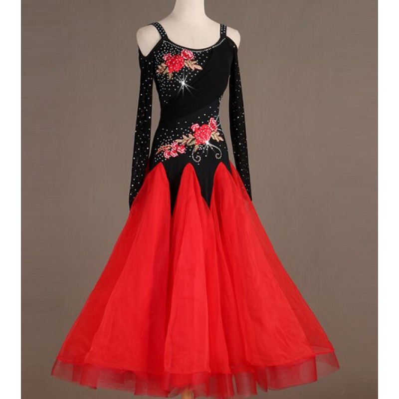 Custom size Black with Red Competition ballroom Dancing dresses for ...