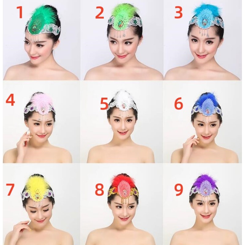 Modern Contemporary Chinese folk Dance headdress for women girls Yangge ...