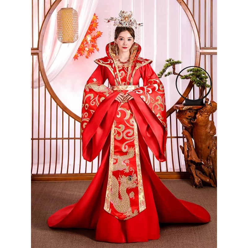 Women chinese phoenix hanfu Han Tang Empress Queen cosplay costumes ...